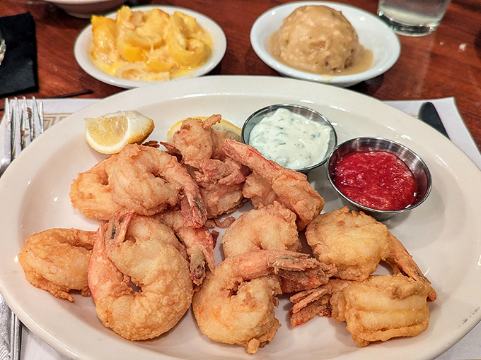 Fried shrimp that snap with freshness, paired with two dipping sauces because life's too short to choose just one.