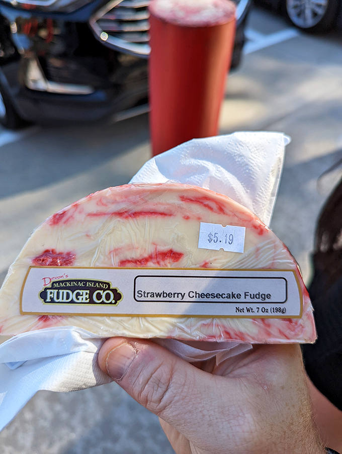 Strawberry cheesecake fudge&mdash;when one dessert simply isn't enough, so two classics decide to join forces and create something worth the caloric splurge.