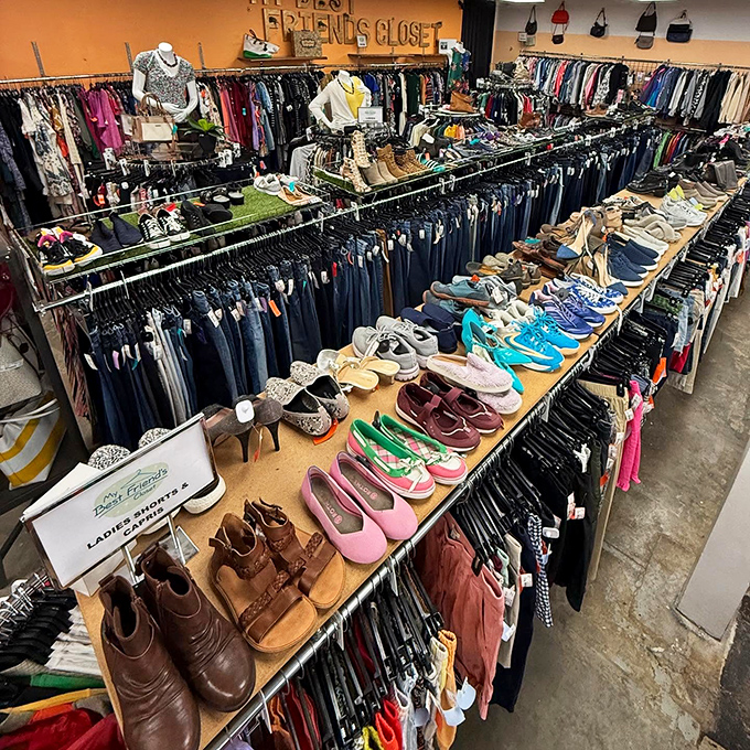 The promised land of pre-loved fashion. These meticulously organized racks make hunting for hidden gems feel less like work and more like play.