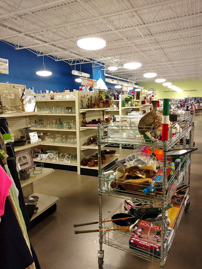 The entrance area welcomes shoppers with bright lighting and organized displays. The thrill of the hunt begins the moment you cross the threshold. 