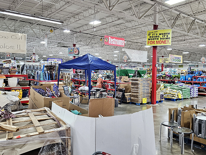The vastness of Ollie's interior reveals itself like a retail Grand Canyon. Every aisle offers a new vista of bargains waiting to be discovered.
