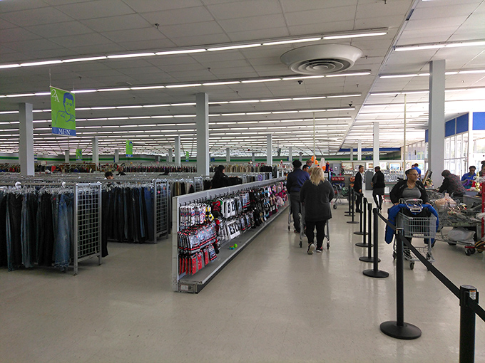 The main thoroughfare of this secondhand kingdom, where smart shoppers navigate with purpose and newcomers stand momentarily awestruck by the possibilities.