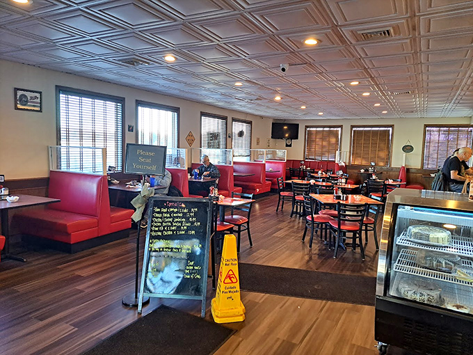 The interior welcomes you like an old friend who happens to be an excellent cook. No pretension here &ndash; just the promise of good eating.