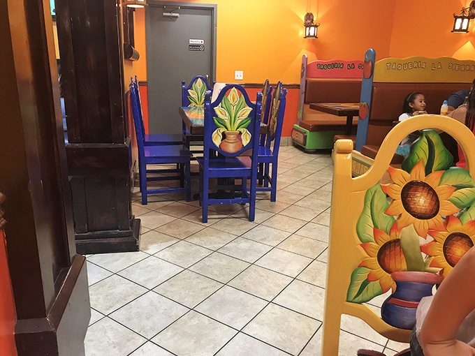 Vibrant colors and hand-painted furniture transport you straight to Mexico, creating an atmosphere as authentic as the food being served.