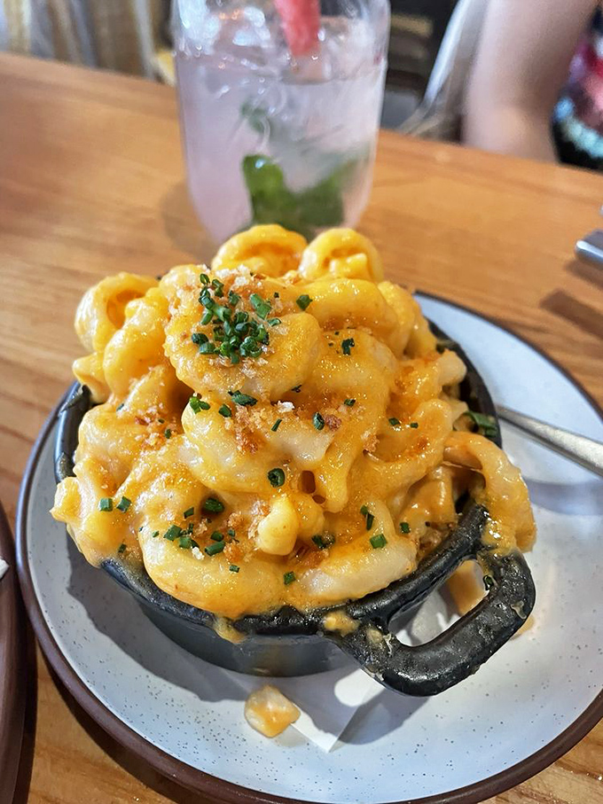 Mac and cheese that's achieved celebrity status. This skillet of molten cheese glory has more fans than most Miami nightclubs.