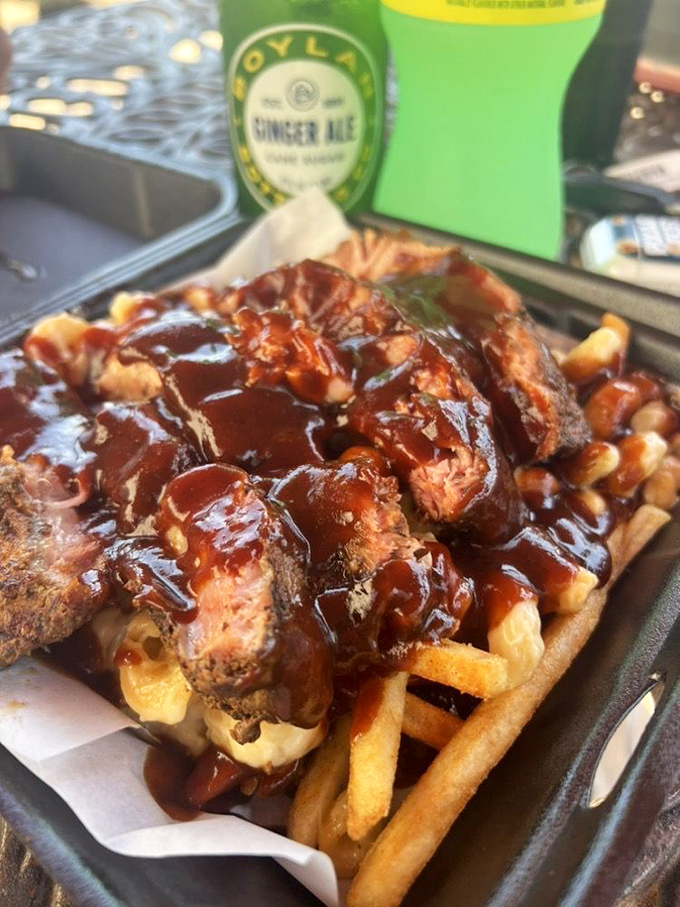 Fries that refuse to play a supporting role. These crispy potatoes, smothered in barbecue meat and sauce, are staging a delicious coup against your willpower.