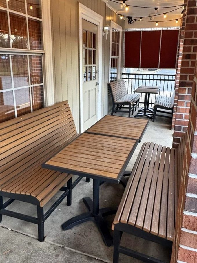 The patio seating: where you can enjoy your BBQ in the fresh air while contemplating how you'll explain the sauce stains to your dry cleaner.