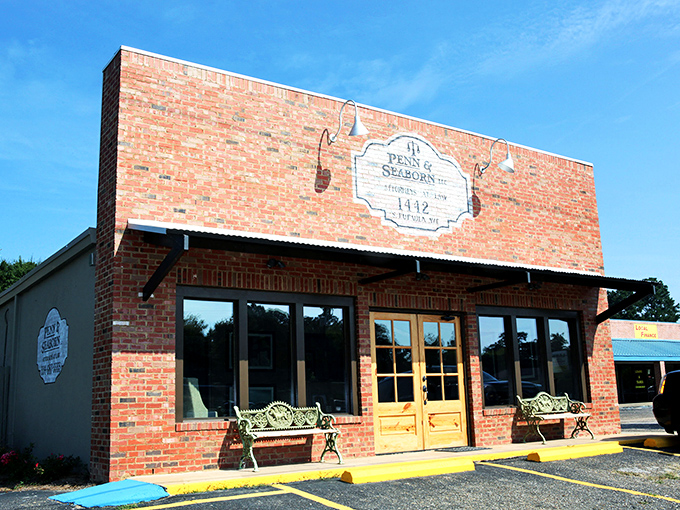 Historic buildings find new purpose in modern Eufaula, where law offices like Penn & Seaborn blend contemporary function with traditional brick charm.