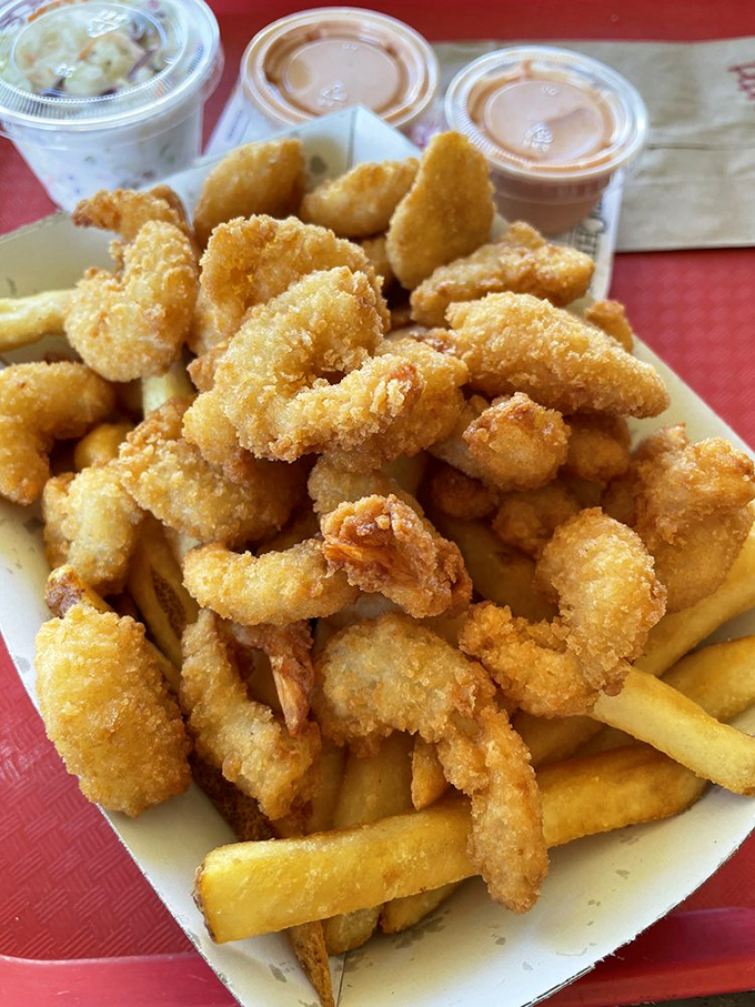 Popcorn shrimp that puts movie theater popcorn to shame. These golden nuggets of the sea are what fast food wishes it could be.