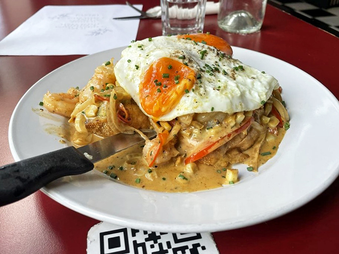 Under the "eat" sign made of wine corks, diners huddle at the counter&mdash;a breakfast congregation worshipping at the altar of perfectly cooked eggs. 