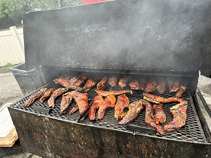 Behind every great barbecue joint is a serious smoker. These ribs aren't cooking&mdash;they're undergoing a spiritual transformation in the smoke.