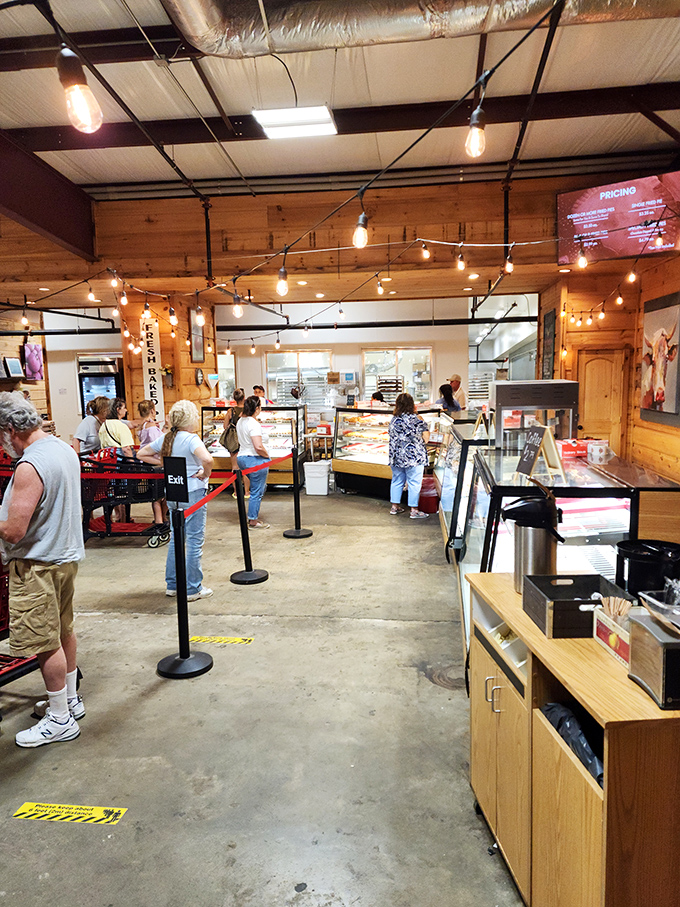 Where the magic happens. The bakery counter's orderly line barely contains the excitement of customers about to experience apple enlightenment.