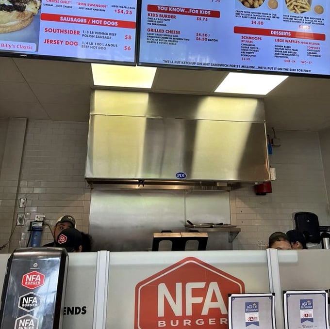 Behind every great burger is a team of dedicated flavor wizards. That NFA logo promises something magical is about to happen.