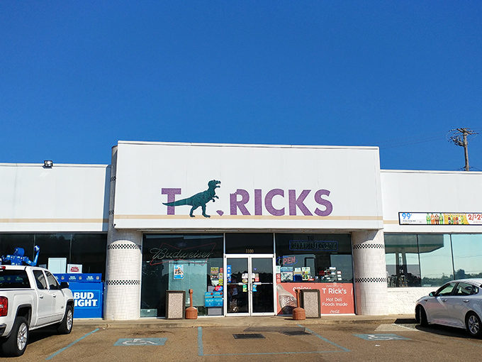 T-Rick's dinosaur logo suggests this place has survived extinction events—or at least knows how to serve food that's prehistoric in portion size.