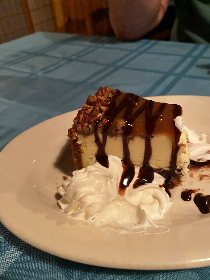 Turtle cheesecake that makes you consider ordering a second slice before you've finished the first – that's not gluttony, that's good planning.