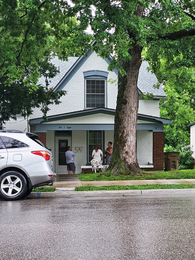The street view shows a perfectly ordinary house on a perfectly ordinary street. Appearances can be deceiving in Atchison.