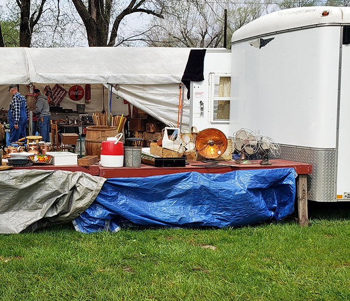Vintage fans and kitchen gadgets line the tables&mdash;relics from when "air conditioning" meant opening windows on opposite sides of the house.