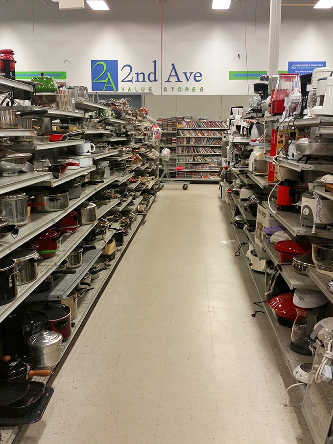 The kitchenware canyon stretches to infinity. Somewhere in this gleaming aisle is the perfect pasta pot you didn't know you needed until now.