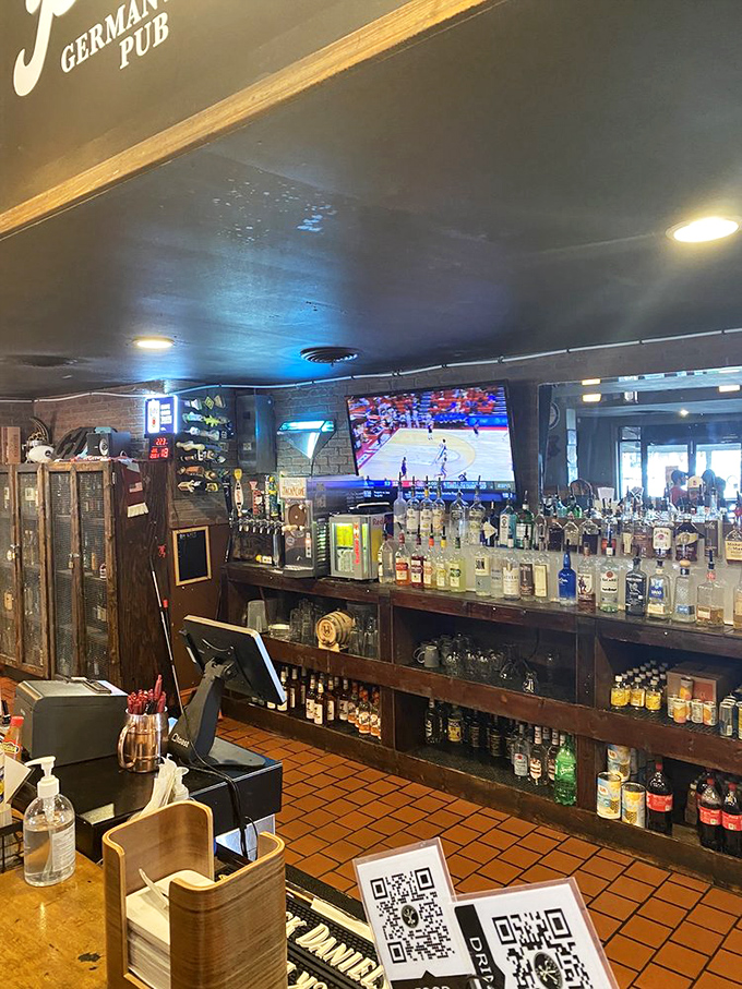 The bar shelves tell stories of celebrations past and future. Each bottle waiting for its moment in the spotlight.