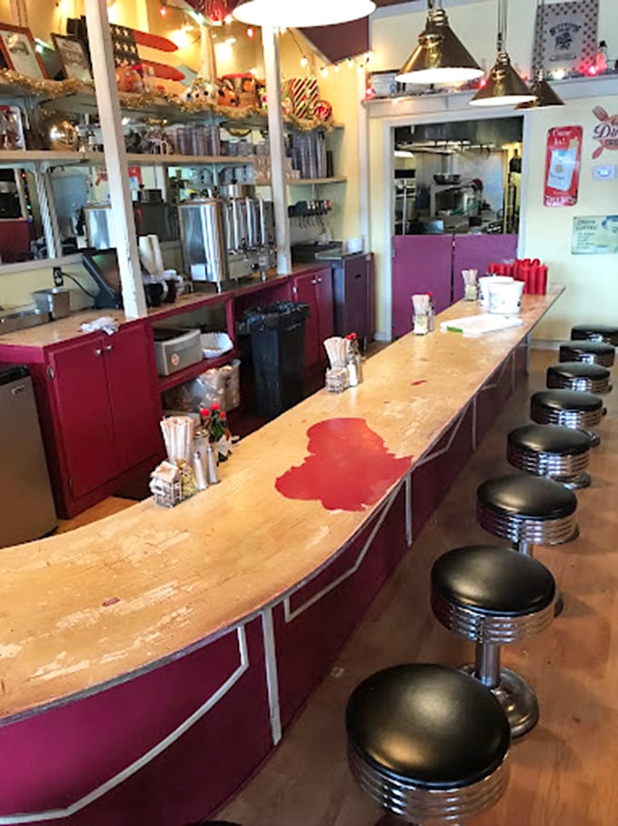The classic American diner counter reimagined&mdash;where every stool represents the possibility of transcendent breakfast experiences just moments away.