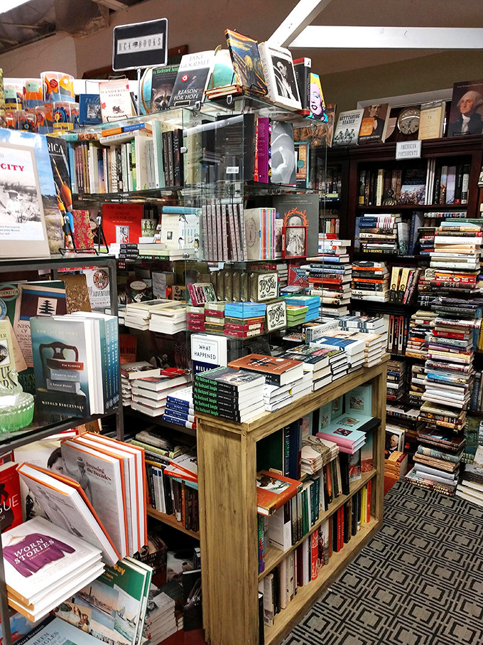 Bibliophile paradise! From leather-bound classics to quirky paperbacks, these shelves hold stories within stories waiting to be rediscovered.