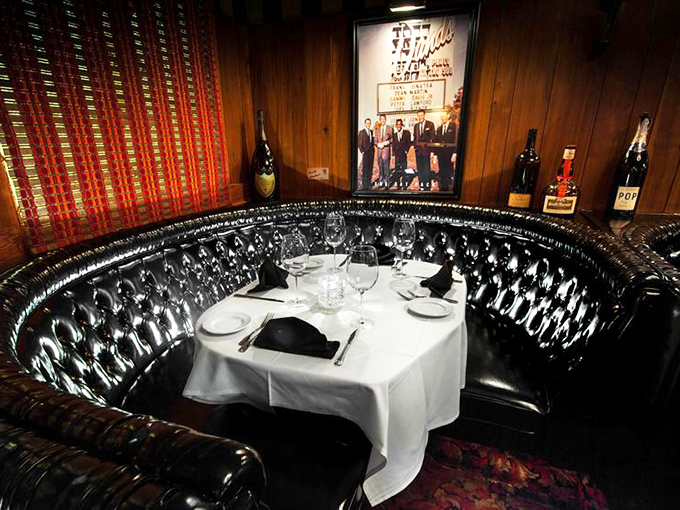 The Rat Pack booth whispers of secrets and celebrations past. Sitting here feels like joining an exclusive club spanning decades.