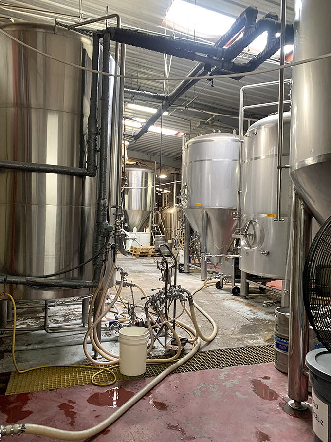 Where the magic happens! These gleaming stainless steel tanks are the laboratory where Sierra Blanca's liquid experiments come to life.