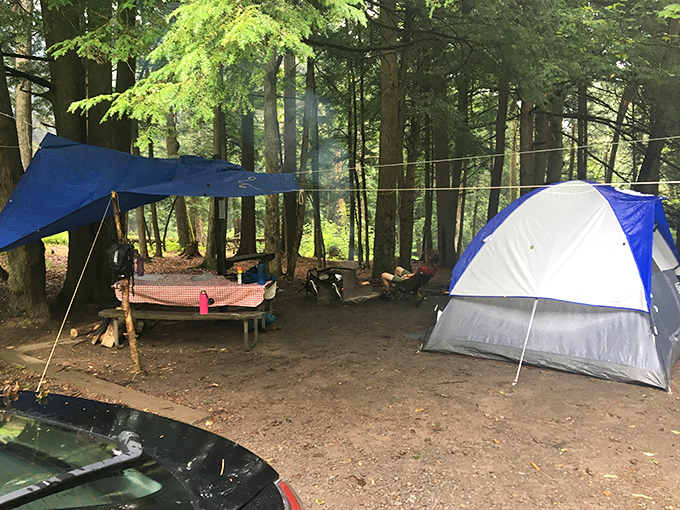 Camping near the falls means falling asleep to nature's white noise machine &ndash; the kind that doesn't require batteries or a smartphone app. 