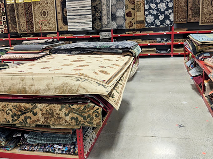 The rug and carpet section offers home transformation at revolution prices. These patterns would cost three times more at specialty home stores.