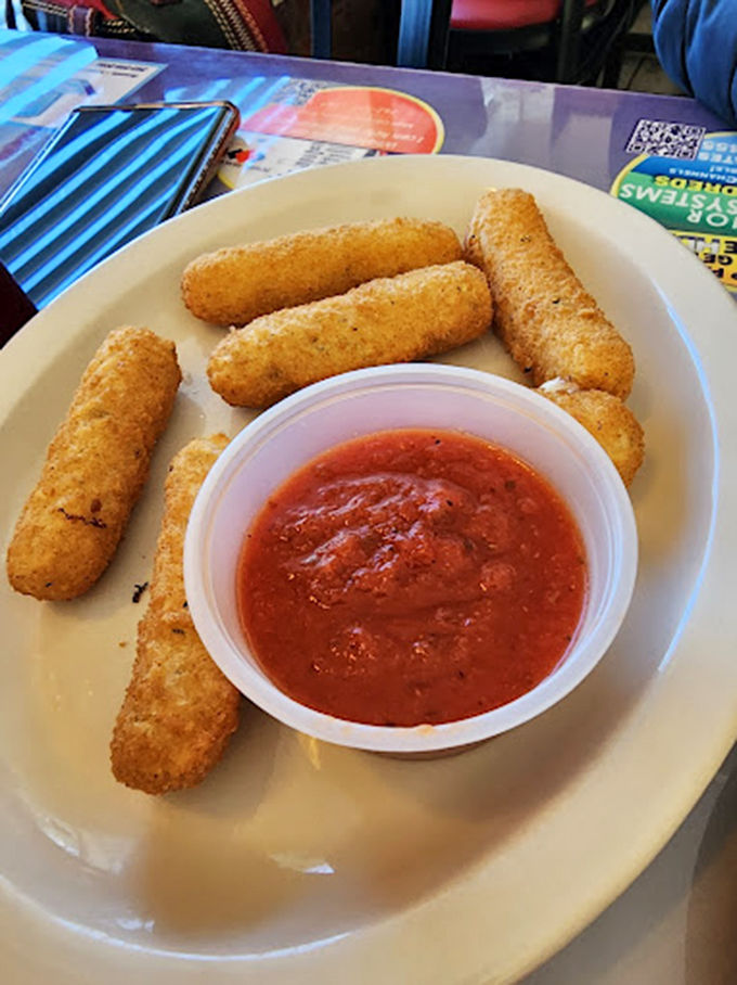 Mozzarella sticks &ndash; where the exterior crunch gives way to that Instagram-worthy cheese pull that makes your phone eat first.