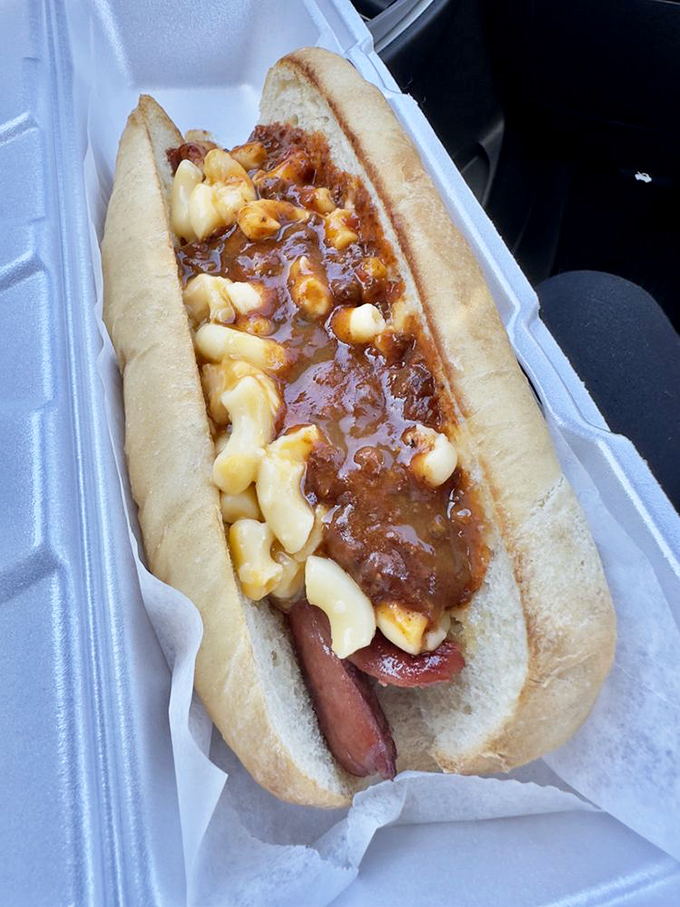 Mac and cheese on a hot dog? This isn't just thinking outside the bun&mdash;it's reinventing comfort food in the most gloriously excessive way possible.