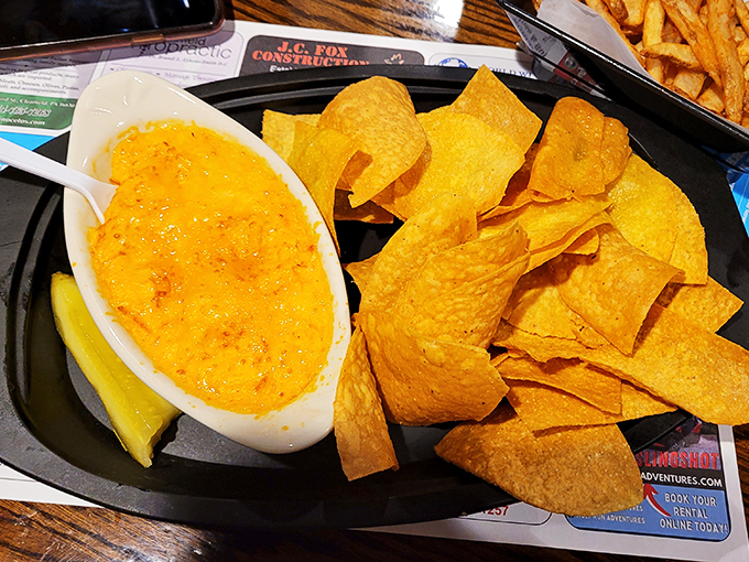Molten cheese dip and crispy tortilla chips&mdash;the appetizer equivalent of a warm-up act that could easily be the main event anywhere else.