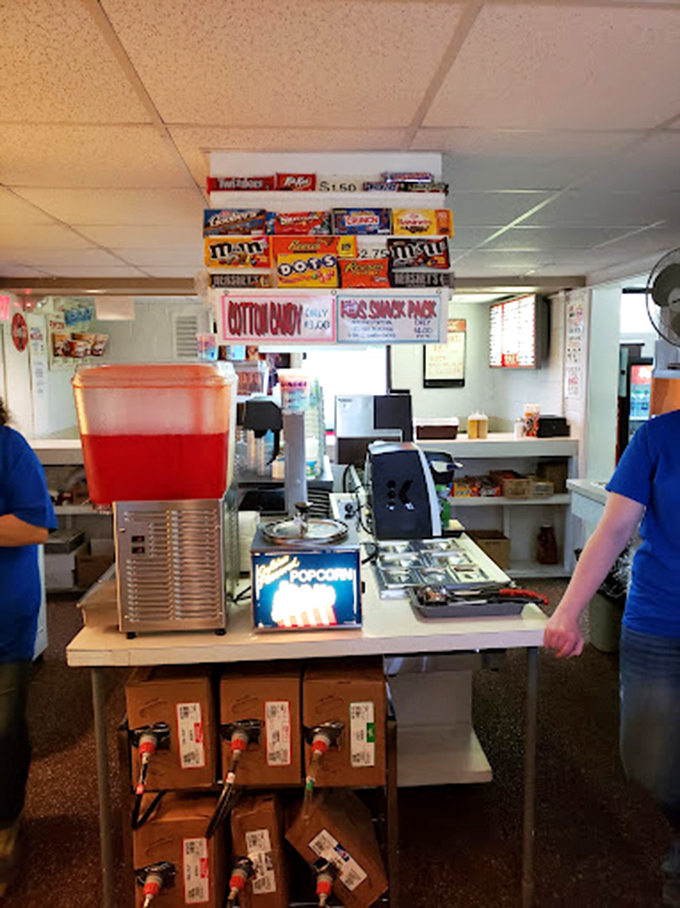 Feet up, worries down&mdash;the ultimate drive-in viewing position as darkness envelops the lot and the screen glows with cinematic promise. 