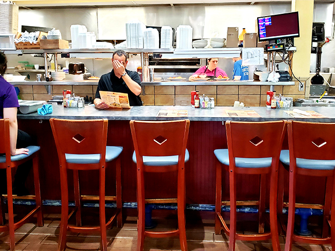 Counter seating: where breakfast becomes theater and you get front-row tickets to the morning food symphony.