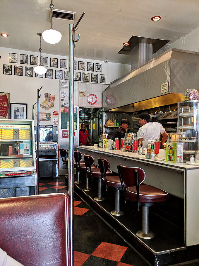 Classic diner counter culture in its natural habitat. The sizzle of the grill provides the soundtrack to countless Los Angeles stories.