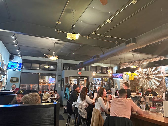 The happiest people in Portland are those sitting at this bar, waiting for their barbecue salvation to arrive.