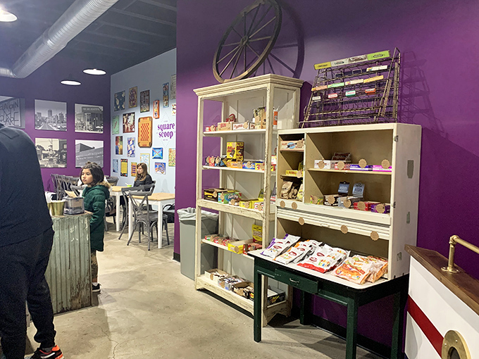 A candy shop for grown-ups with a sweet tooth. The vintage display cabinets add charm that chain stores can only dream about.