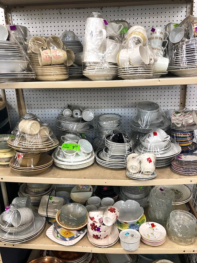 Dishes wrapped like precious artifacts&mdash;which, to someone setting up their first apartment, they absolutely are.