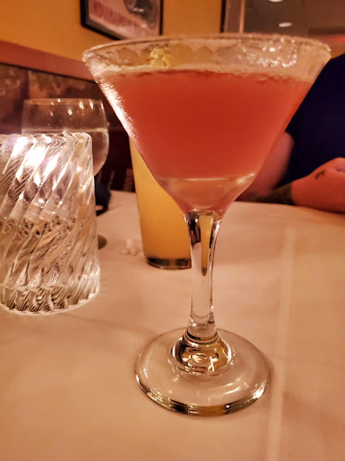 A perfectly chilled martini, the liquid equivalent of a crisp tuxedo shirt&mdash;elegant, classic, and exactly what your prime rib wants you to drink. 