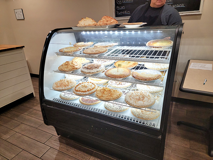 A display case of pies that makes choosing just one feel like Sophie's Choice: The Dessert Edition.