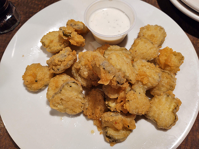Fried pickles: Nature's way of telling us that anything can be improved by a quick dip in hot oil and seasoned batter.