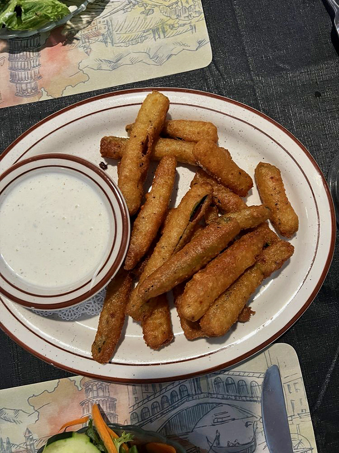 Fried zucchini sticks that make eating vegetables feel like cheating on your diet, paired with a dipping sauce worth double-dipping for.