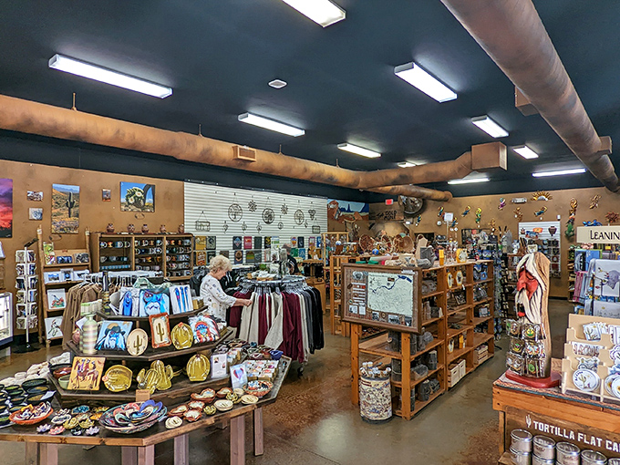The gift shop: where you can take home everything except the actual saloon. Those pottery pieces have more authentic Southwestern flair than my entire living room.
