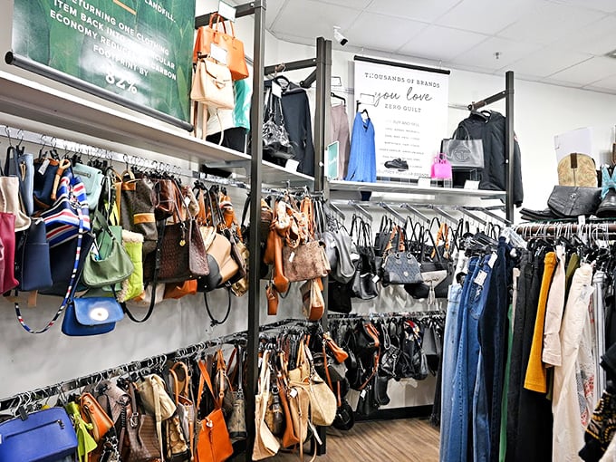 The handbag section requires its own zip code&mdash;designer names mingle with vintage classics in a leather and canvas neighborhood anyone would want to visit. 