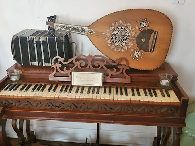 Musical instruments from another era sit in quiet conversation, hinting at melodies that might bridge cultures separated by oceans and centuries.