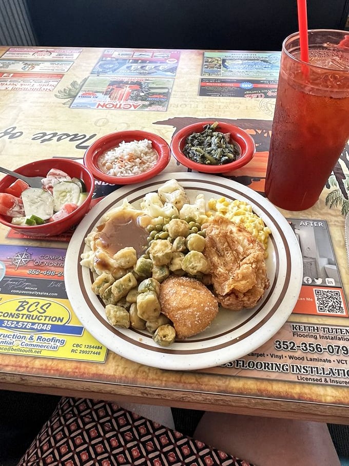 The ultimate Southern plate meeting&mdash;where fried chicken, collards, and mac and cheese gather to discuss how to make your day better.
