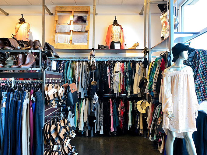 Mannequins sporting carefully curated ensembles&mdash;silent fashion advisors showing how yesterday's trends can become tomorrow's statement look.