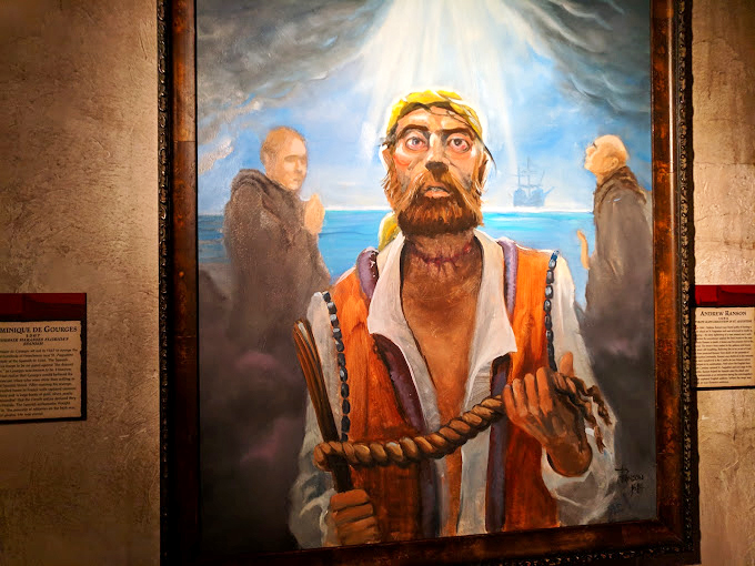 Not your typical seafarer portrait. This haunting painting captures the weathered intensity of men who chose the pirate's life.
