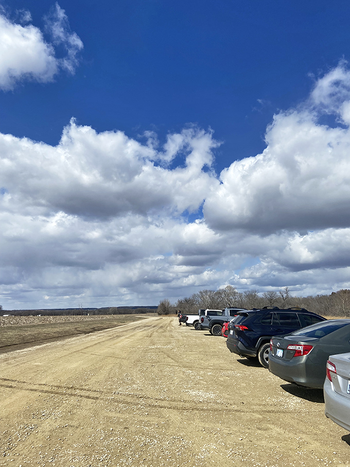 Parking lot philosophy: the fewer cars here, the better your chances of having a transcendent moment all to yourself.