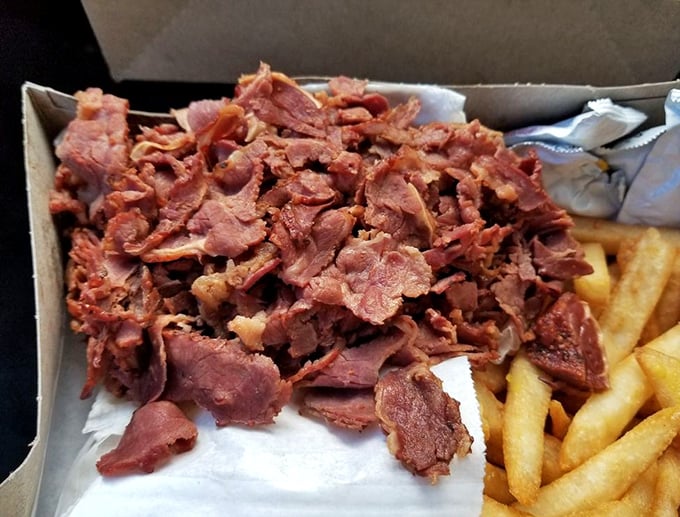 This mountain of pastrami isn't just lunch&mdash;it's a commitment, a relationship, a journey. And those fries aren't just along for the ride.